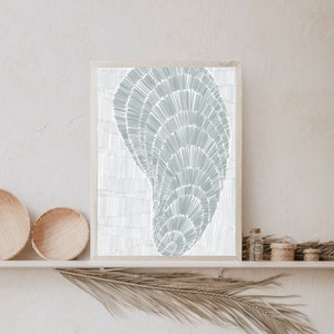 Mussel Seashell Artwork | Modern Coastal Decor Beach Wall Poster for ...
