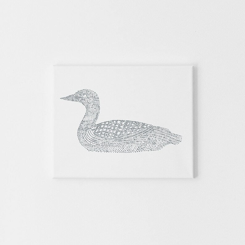 Common Loon Print Great Northern Diver Bird Artwork Modern - Etsy