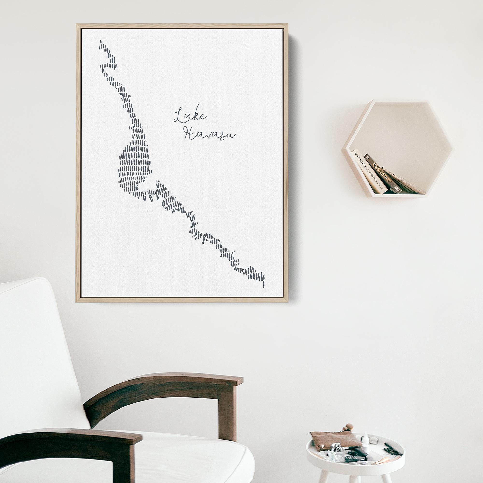 Lake Havasu Map Print | Arizona Lake Sign for Modern Minimalist ...