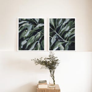 Dark Botanical Art | Black Plant Painting Modern Parisian Apartment ...