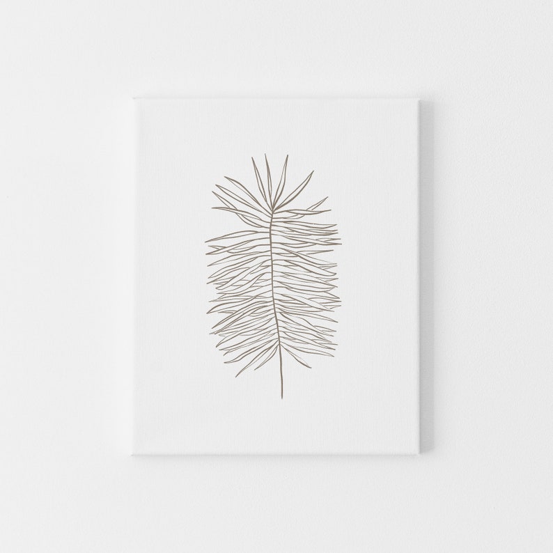 Palm Frond Art Modern Line Drawing Simple Nature Wall Poster - Etsy