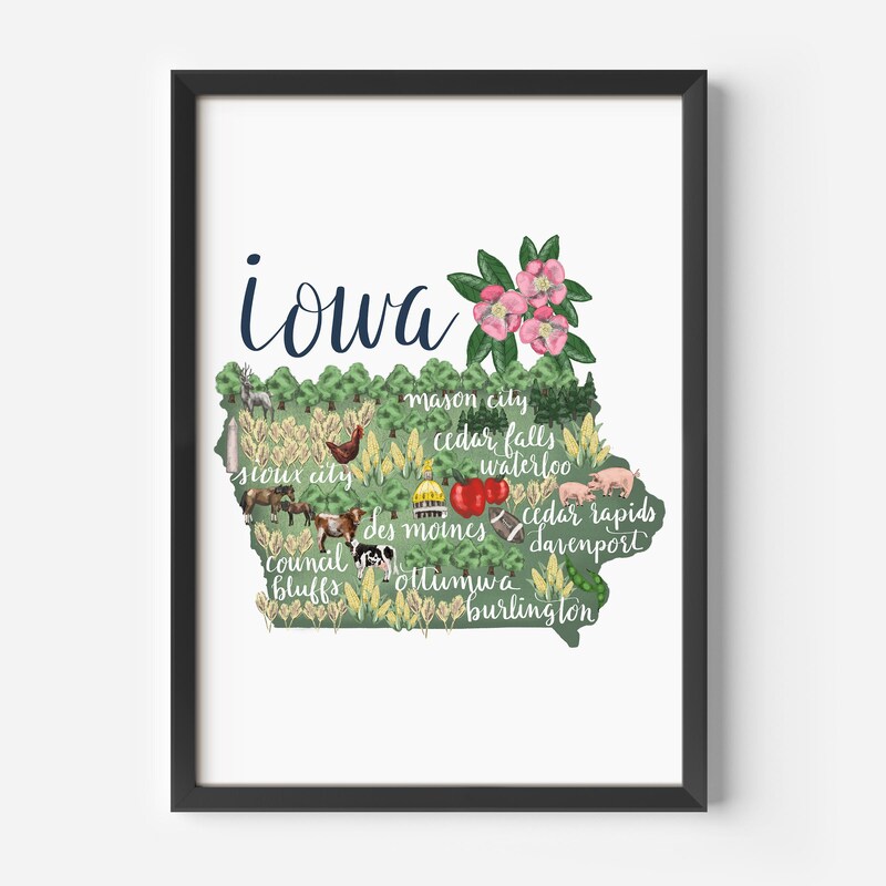 Iowa Print - Etsy