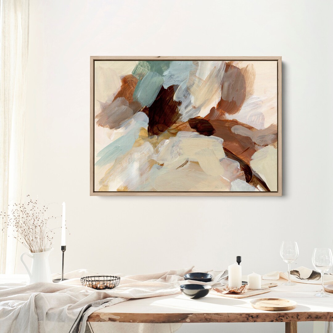 Warm Neutral Fall Decor | Autumn Abstract Artwork in Brown and Mossy ...