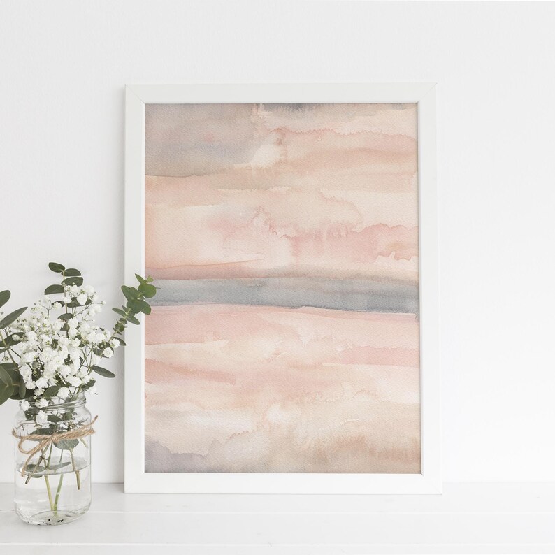 Neutral Art Print Blush and Gray Landscape Abstract - Etsy
