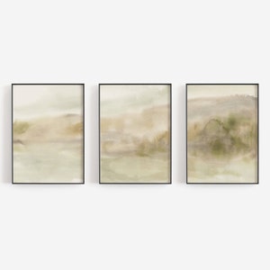 Abstract Landscape Painting Set Watercolor Minimalist Neutral - Etsy