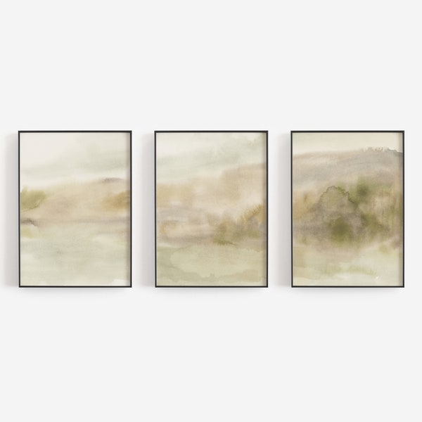Watercolor Abstract Wall Art Prints Triptych Set of 3 Wall - Etsy