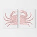 Red Crab Print Set | Modern Nautical Minimalist Beach House Decor ...