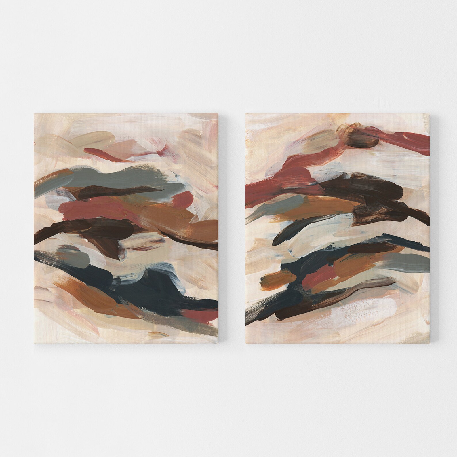 Earth Tone Modern Abstract Painting | Autumn Artwork for Contemporary ...