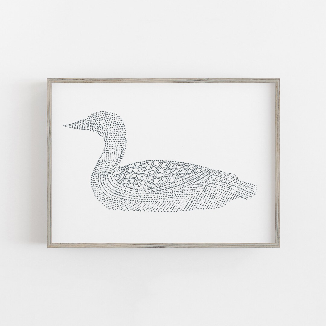 Common Loon Print Great Northern Diver Bird Lake House Artwork for ...