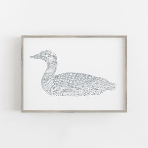 Common Loon Print Great Northern Diver Bird Lake House Artwork - Etsy