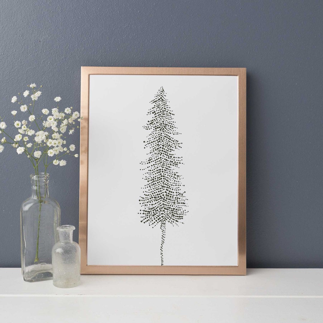Nordic Pine Tree Art Modern Scandinavian Style Decor Forest - Etsy