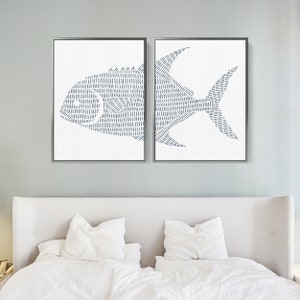 Permit Fish Print Set | Beach House Ocean Coastal Decor for Gift ...