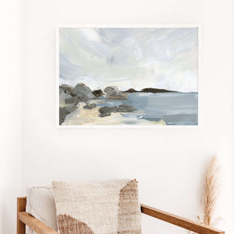 Coastal Wall Art Landscape Seashore Painting Shoreline Art - Etsy