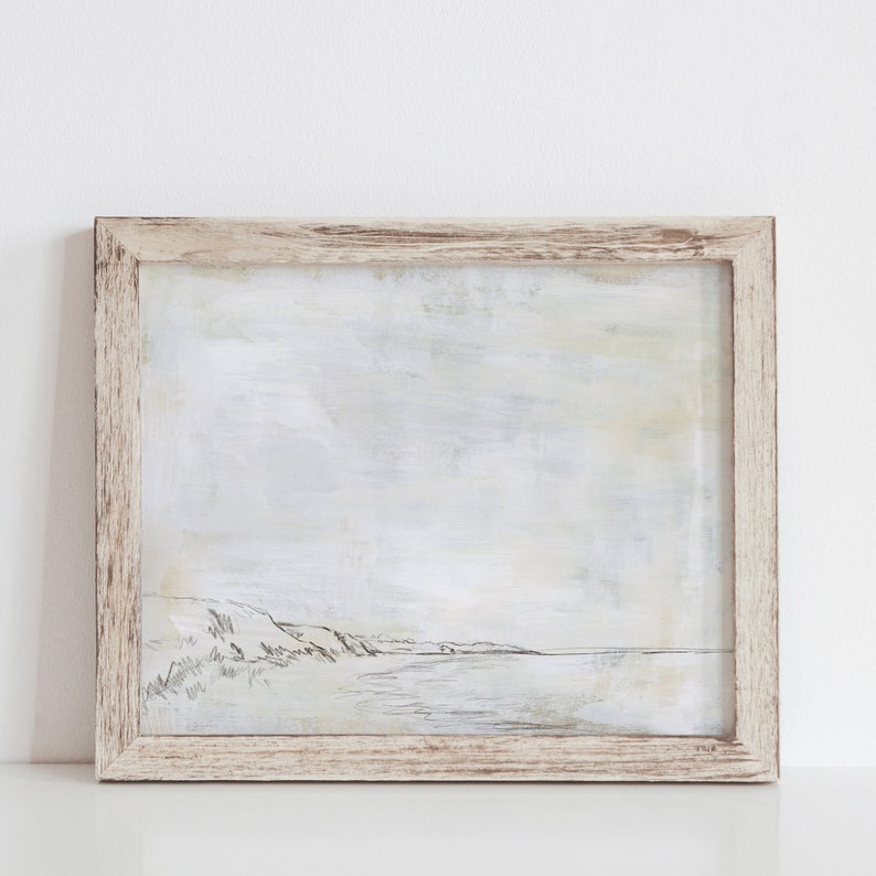 Coastal Bluff Painting Rustic Beach Scene Seascape Decor - Etsy