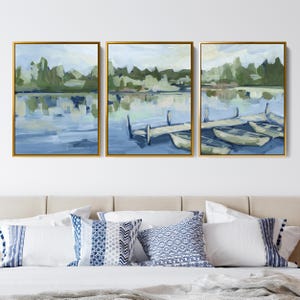 Lake House Decor | "the Lakeside Dock" - Set of 3 - Art Prints or ...