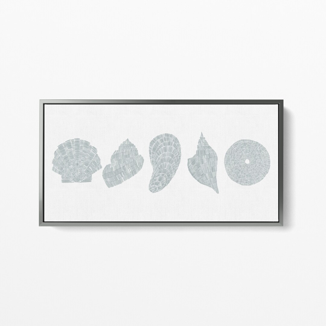Shell Artwork Modern Coastal Decor Trendy Neutral Beach Vacation Rental ...