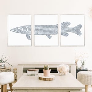 Northern Pike Print | Lake Fish Decor for Fishing Lakehouse, Fisherman ...