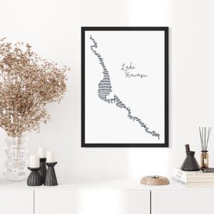 Lake Havasu Map Print | Arizona Lake Sign for Modern Minimalist ...