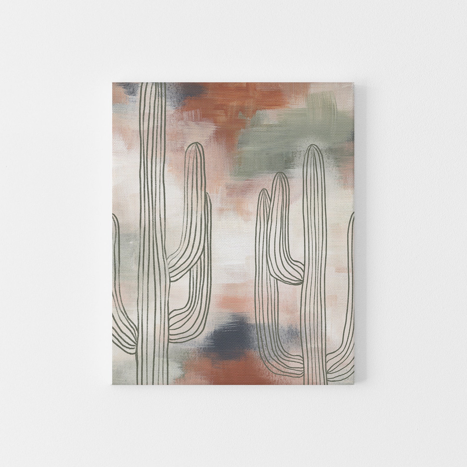 Cactus Print Saguaro Artwork Modern Desert Abstract Trendy - Etsy