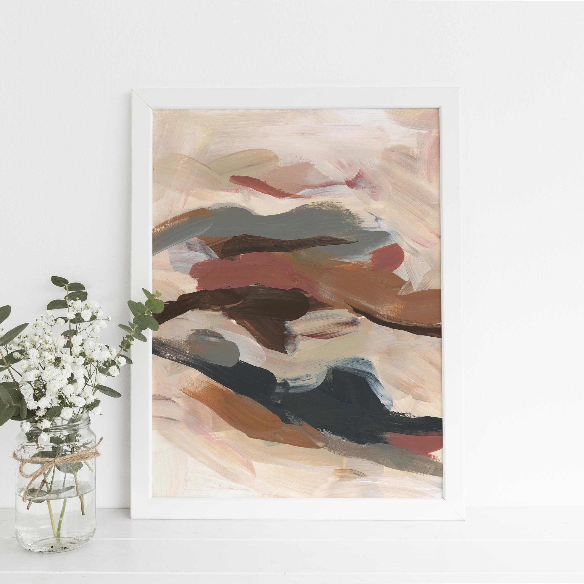 Terracotta Burnt Orange Abstract Painting Warm Earth Tones | Etsy