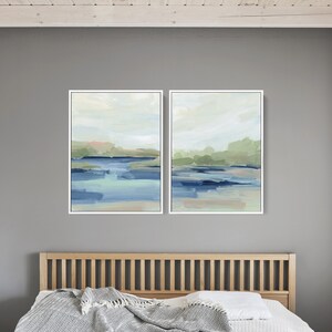 Lake Wall Art Painting | Modern Lakehouse Statement With Lakefront ...