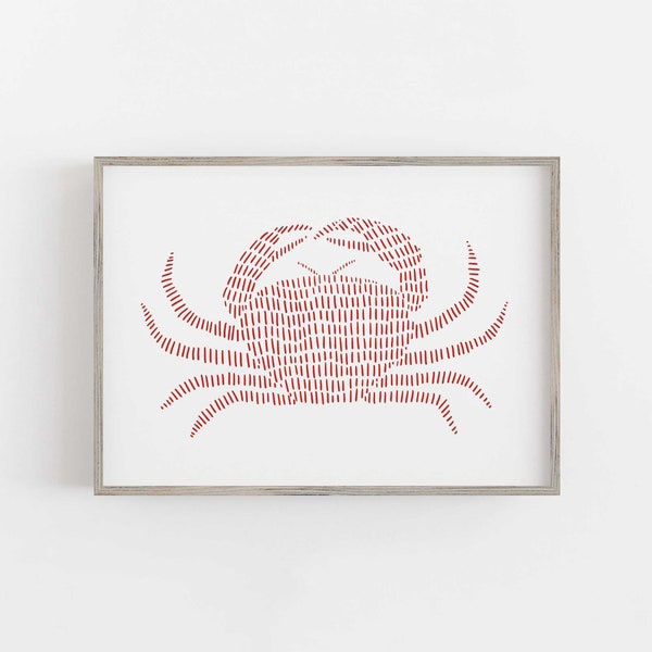 Red Crab Print - Etsy