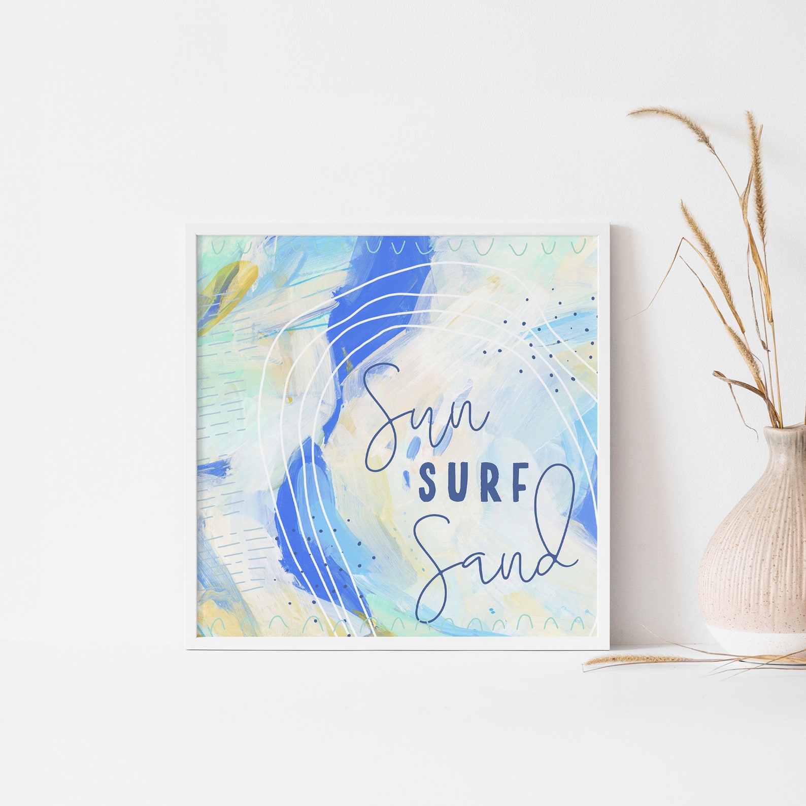 Sun Surf Sand Sign Modern Beach House Decor Coastal Nursery - Etsy