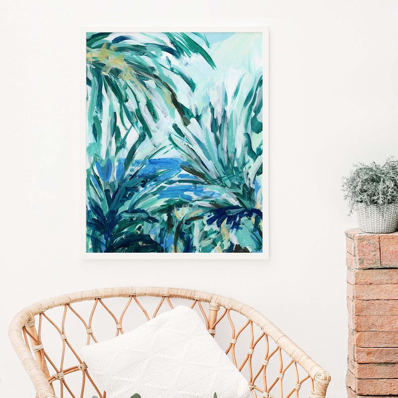 Blue Palm Print - Etsy