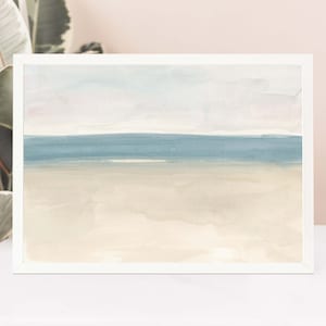 Coastal Seascape Art Modern Beachscape Watercolor Painting Beach House ...