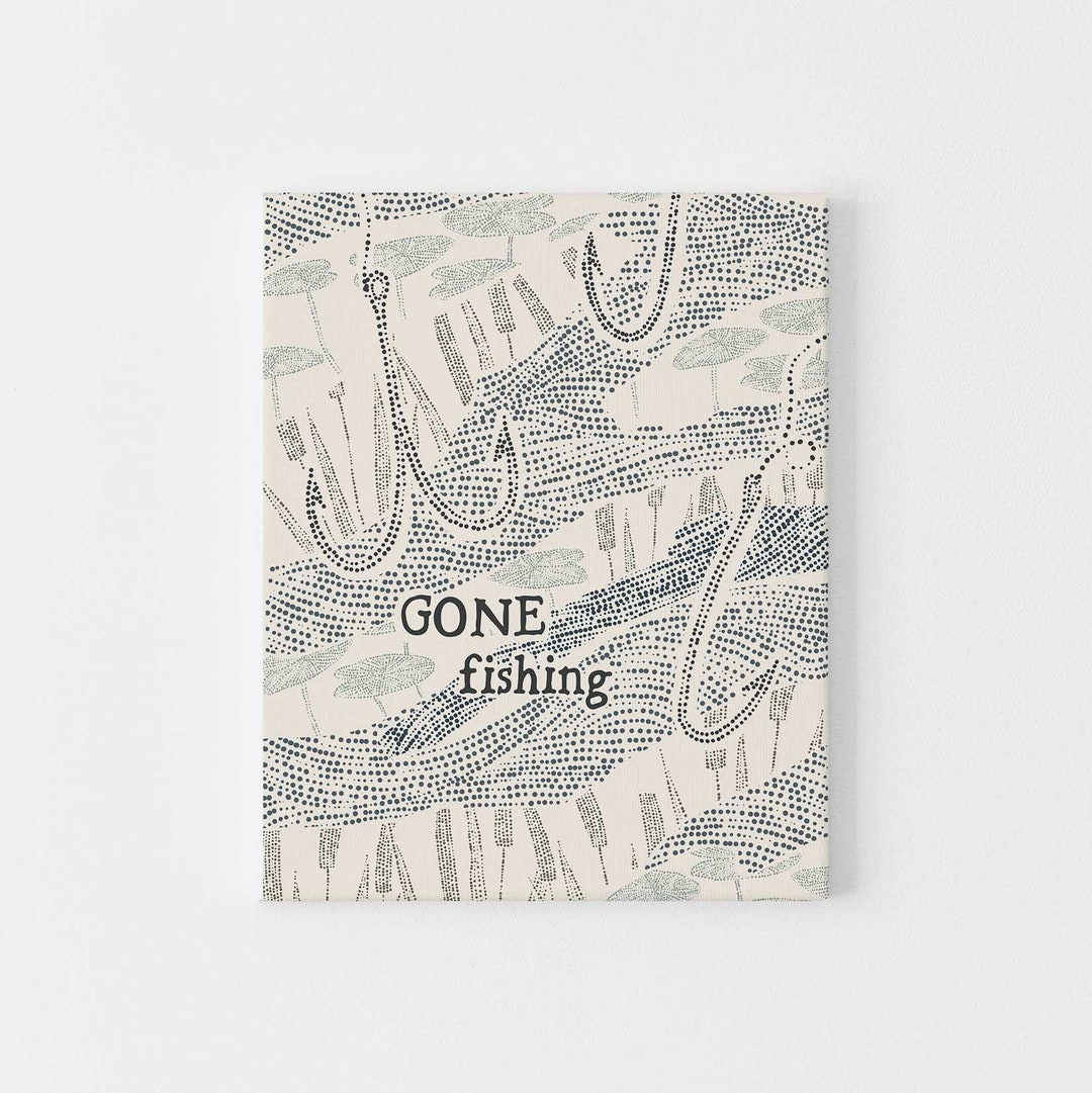 Gone Fishing Print Modern Lakehouse Decor Fisherman Dad Gift Idea ...
