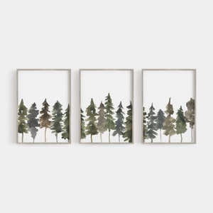 Pine Tree Art Scandinavian Decor Forest Nordic Evergreen - Etsy