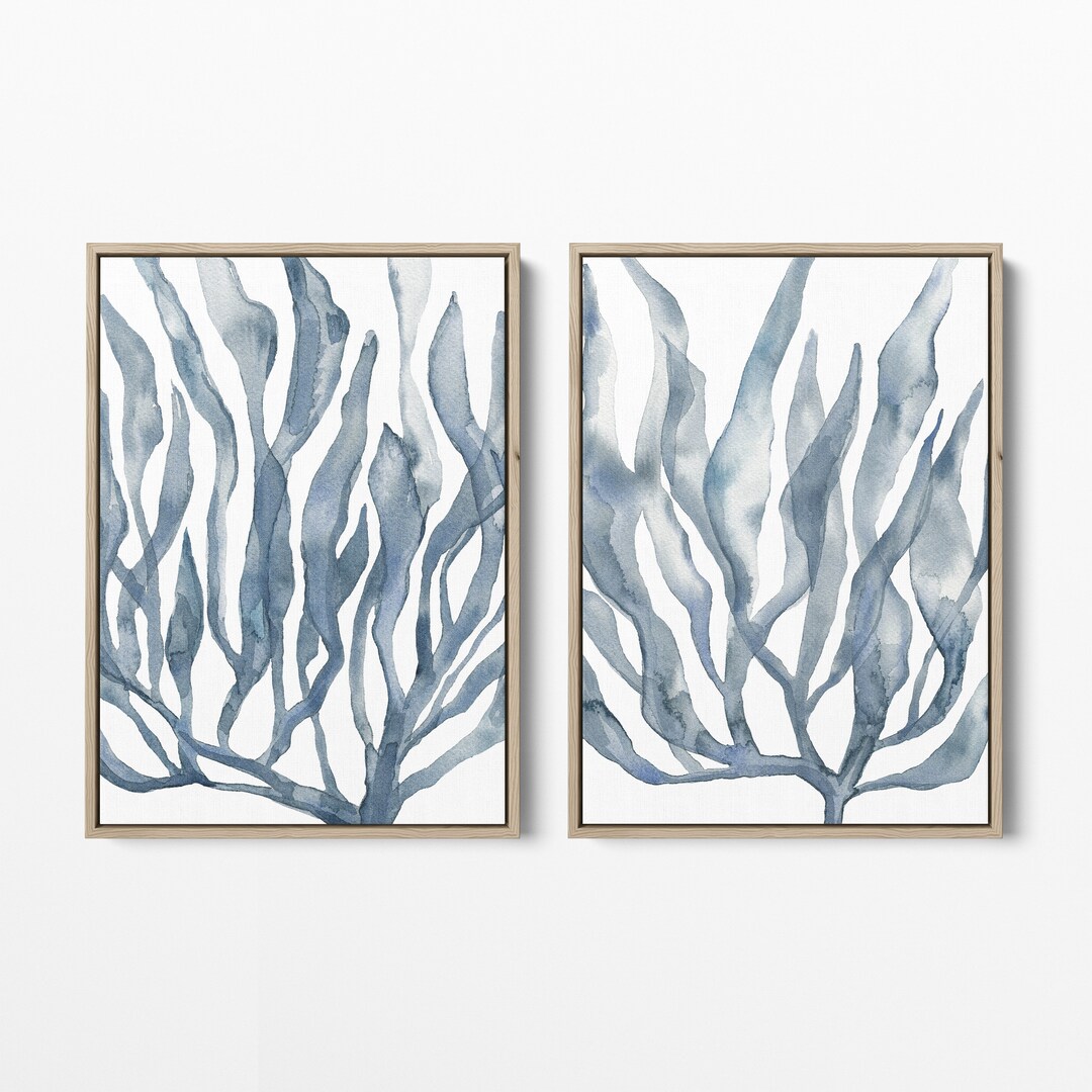 Sea Plant Artwork | Modern Coastal Decor With Sea Botanical Painting ...