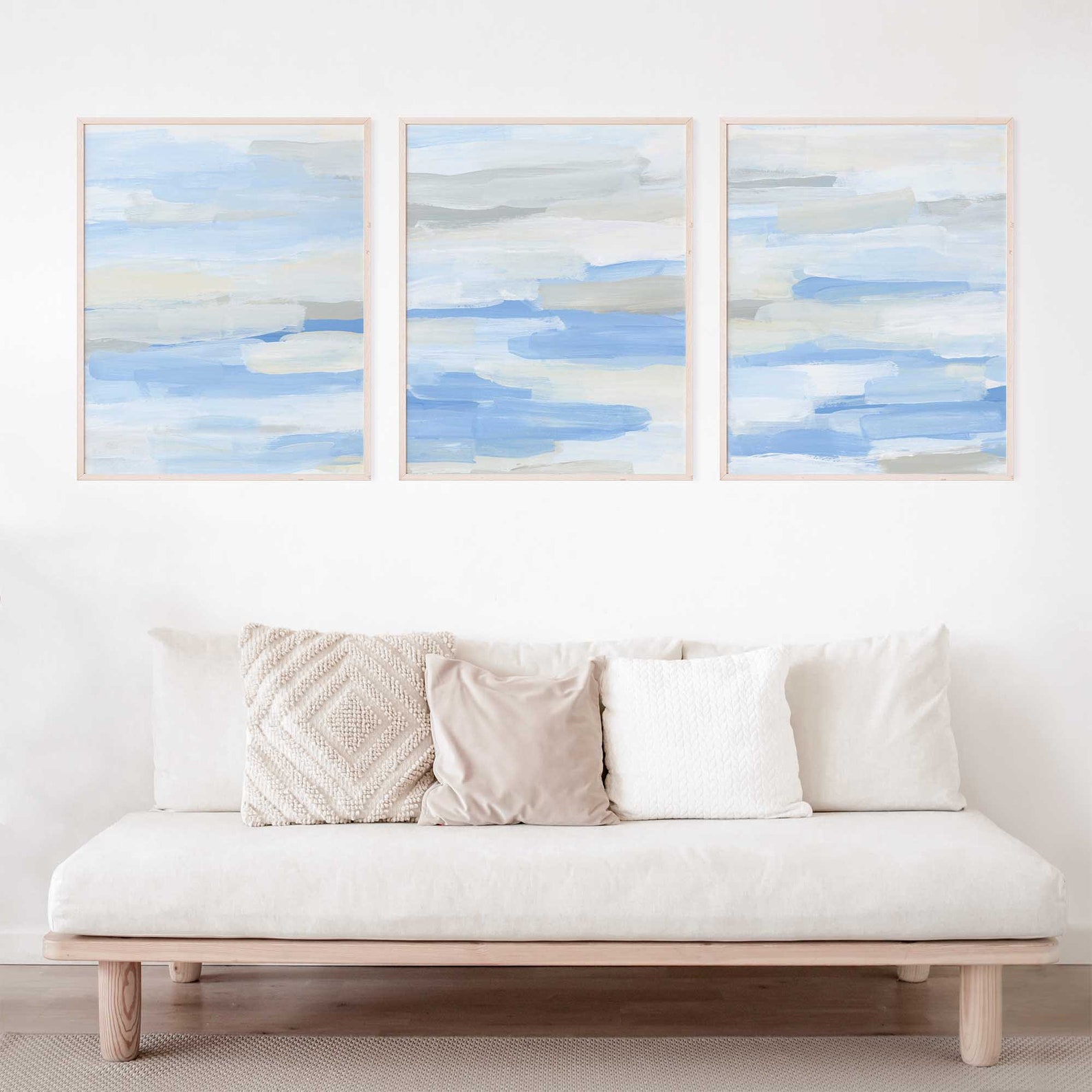 Abstract Ocean Triptych | "downwind" – Set of 3 – Art Prints or ...