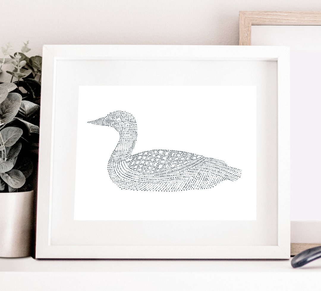 Common Loon Print Great Northern Diver Bird Lake House Artwork - Etsy