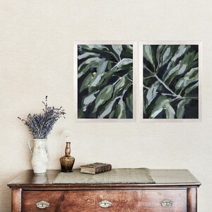Dark Botanical Art | Black Plant Painting Modern Parisian Apartment ...