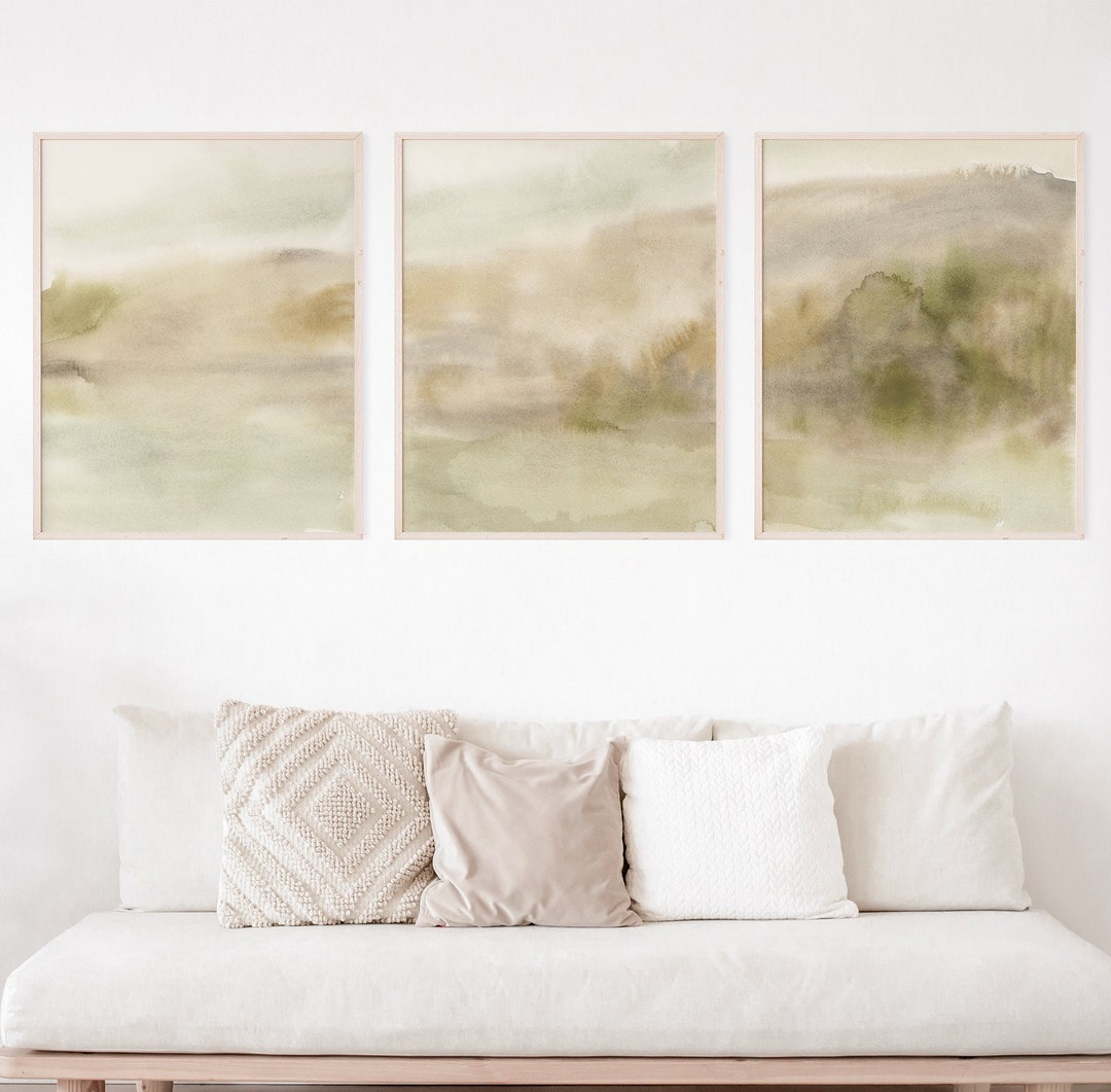 Abstract Landscape Painting Set Watercolor Minimalist Neutral - Etsy