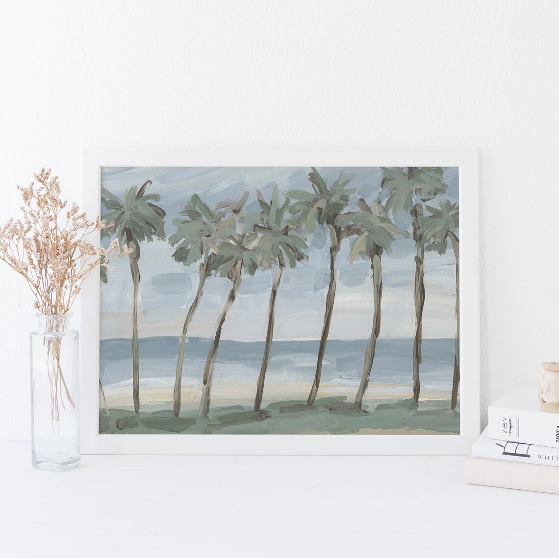 Palm Tree Landscape Painting Beach Print Decor California Surf - Etsy