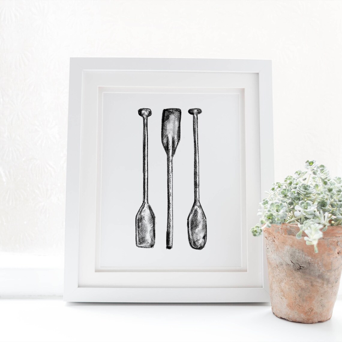 Canoe Paddle Nautical Wall Poster Illustration Lake House Life - Etsy