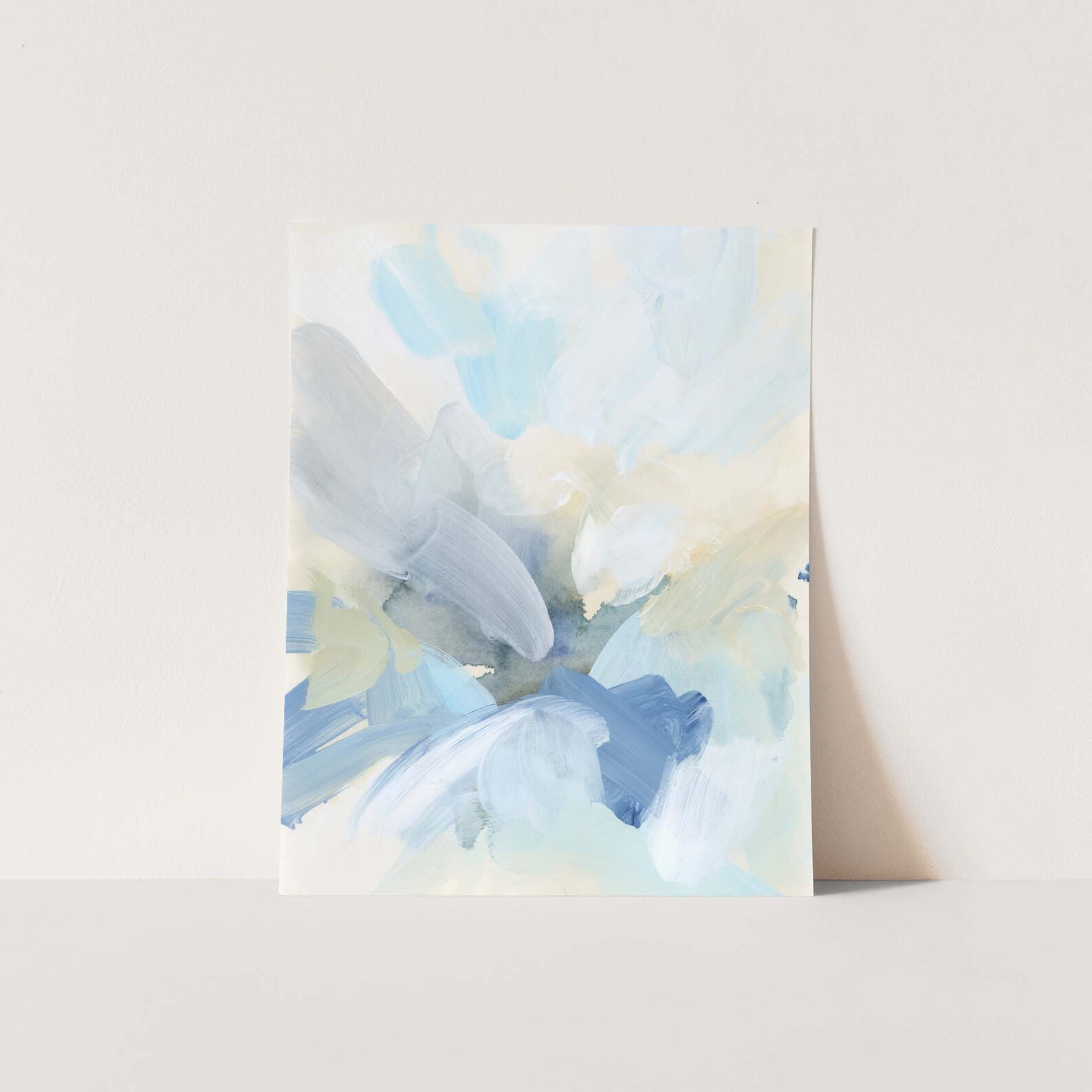 Light Blue Abstract Painting Neutral Tones Trendy Office Decor - Etsy