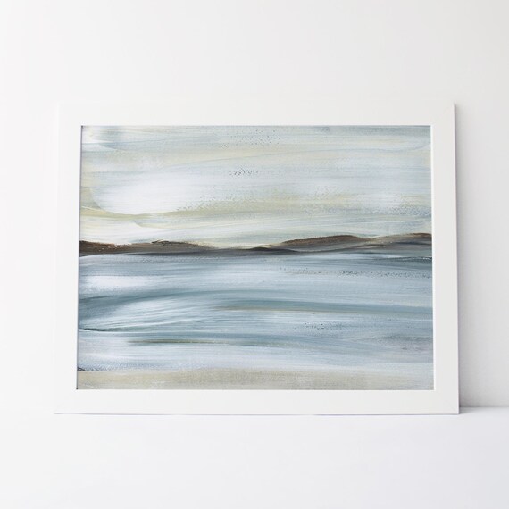Abstract Lake Art Modern Neutral Wall Decor Lakehouse Artwork - Etsy