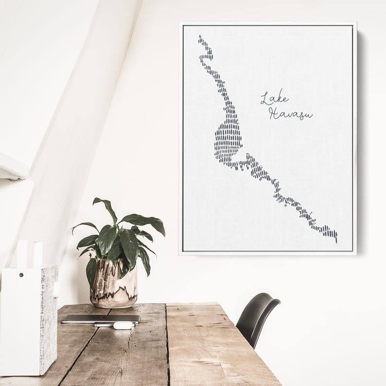 Lake Havasu Map Print | Arizona Lake Sign for Modern Minimalist ...
