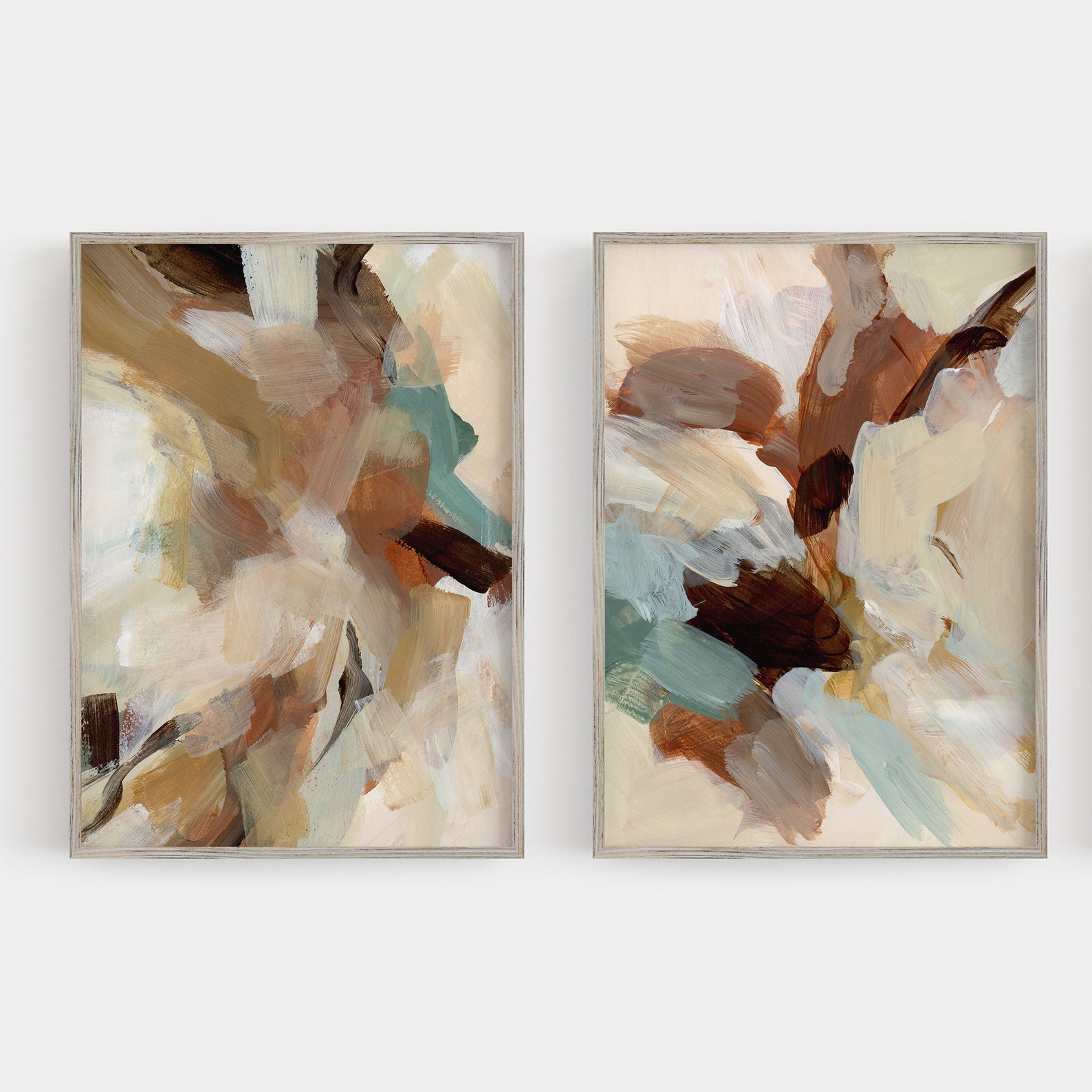 Earth Toned Abstract Painting | Modern Lodge Autumn Artwork Statement ...