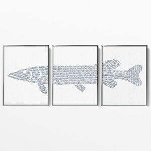 Northern Pike Print | Lake Fish Decor for Fishing Lakehouse, Fisherman ...