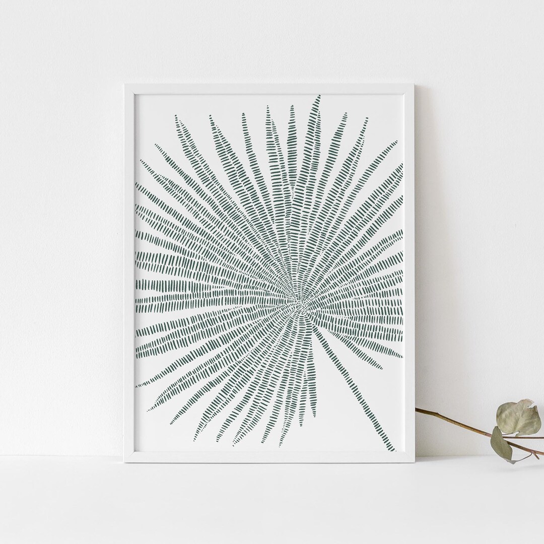 Palm Fan Print | Tropical Botanical Leaf Art for Modern Coastal Beach ...