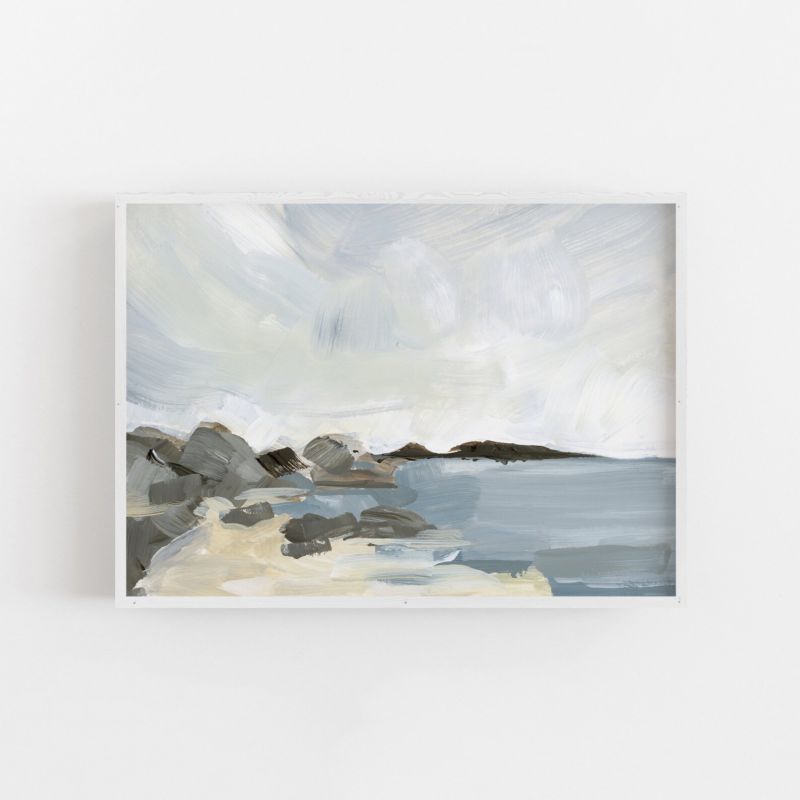 Coastal Wall Art Landscape Seashore Painting Shoreline Art - Etsy