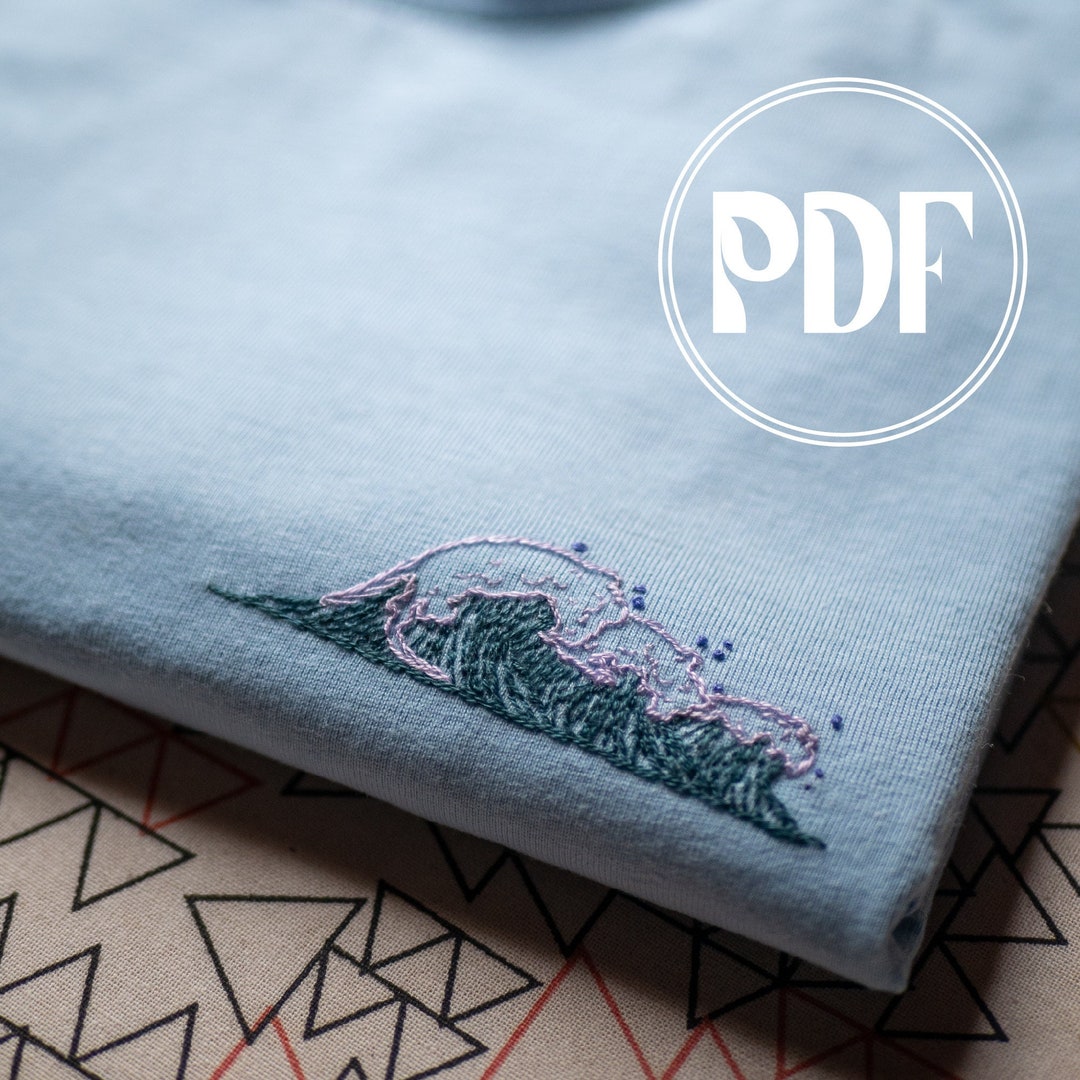 Embroidery Pattern to Download - Wave - Etsy