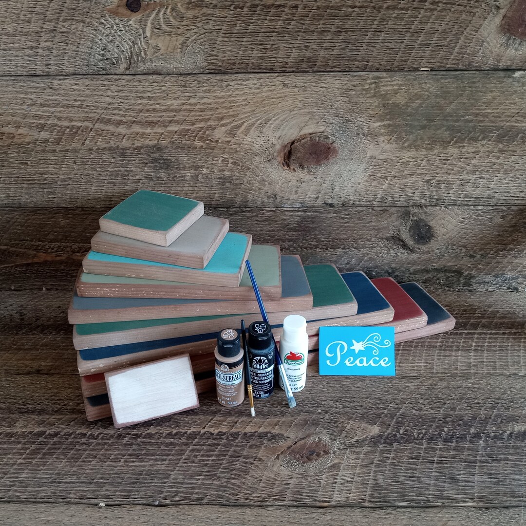 4" Painted Wooden Sign Blanks, Wooden Art and Craft Supplies, Wooden ...