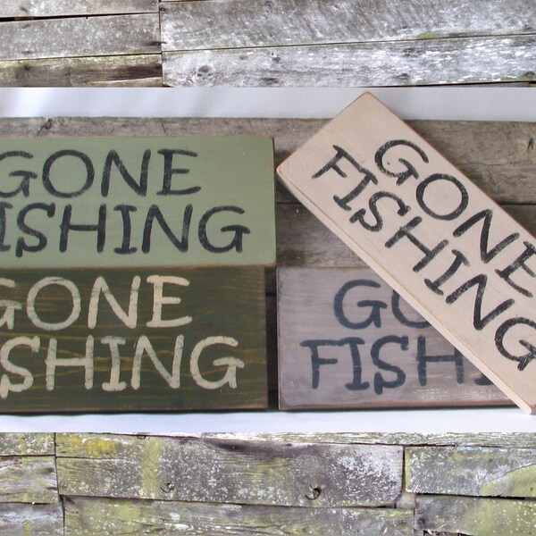 Gone Fishing Wooden Sign - Etsy