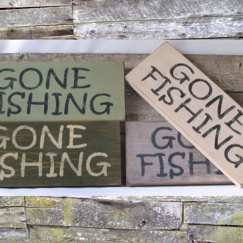 Gone Fishing Wooden Sign - Etsy