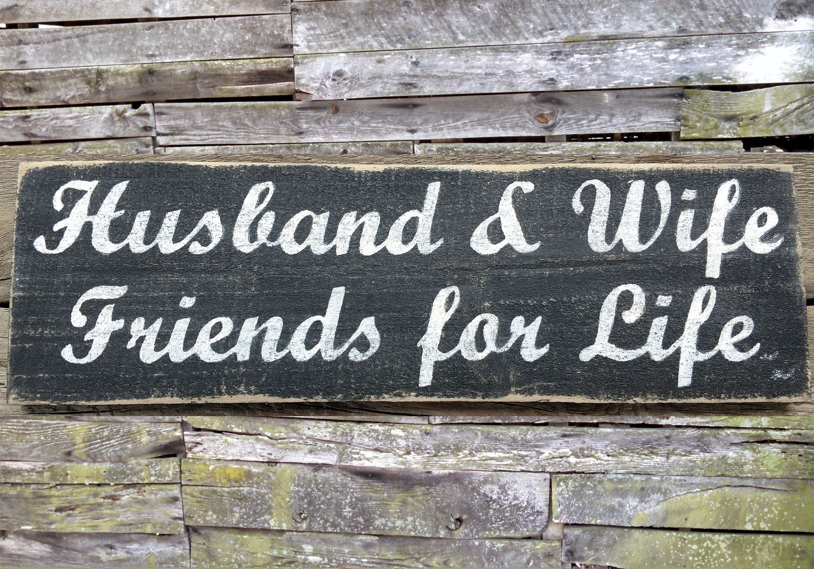 Husband and Wife Friends for Life Wooden Sign - Etsy